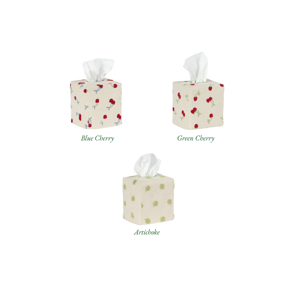 Square Embroidered Tissue Box Cover