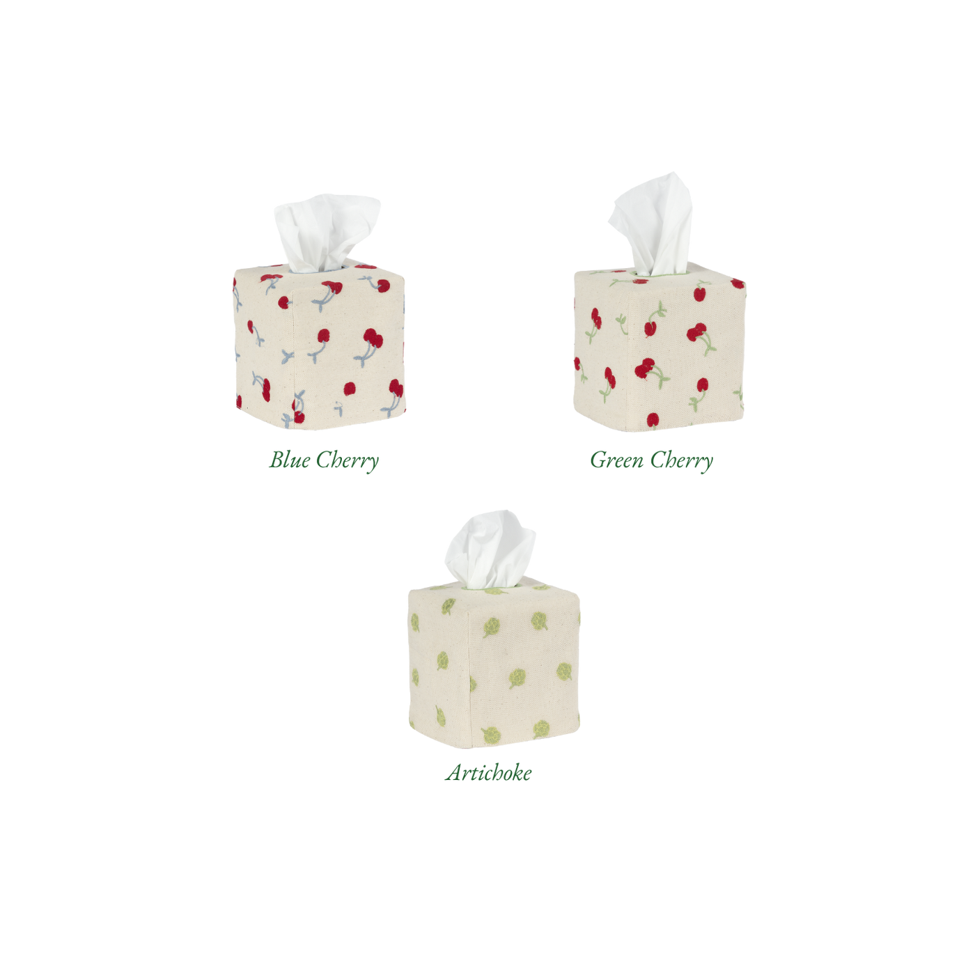 Square Embroidered Tissue Box Cover