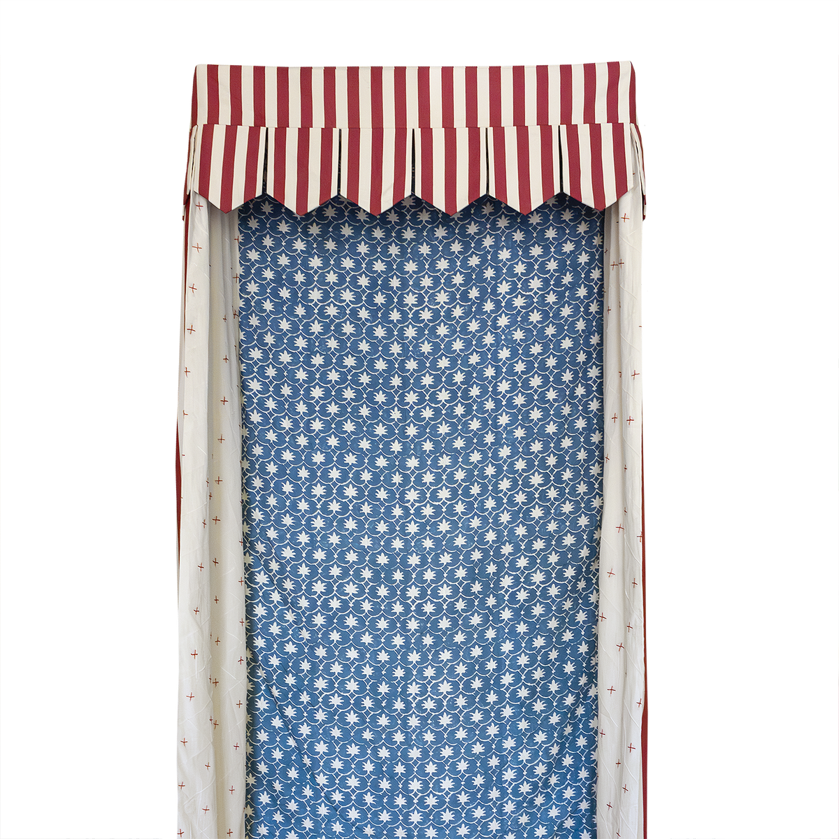 Red Striped Fabric Mirror