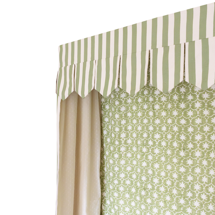 Bed Canopy - Single - Red Stripe/Denim Palm Grove