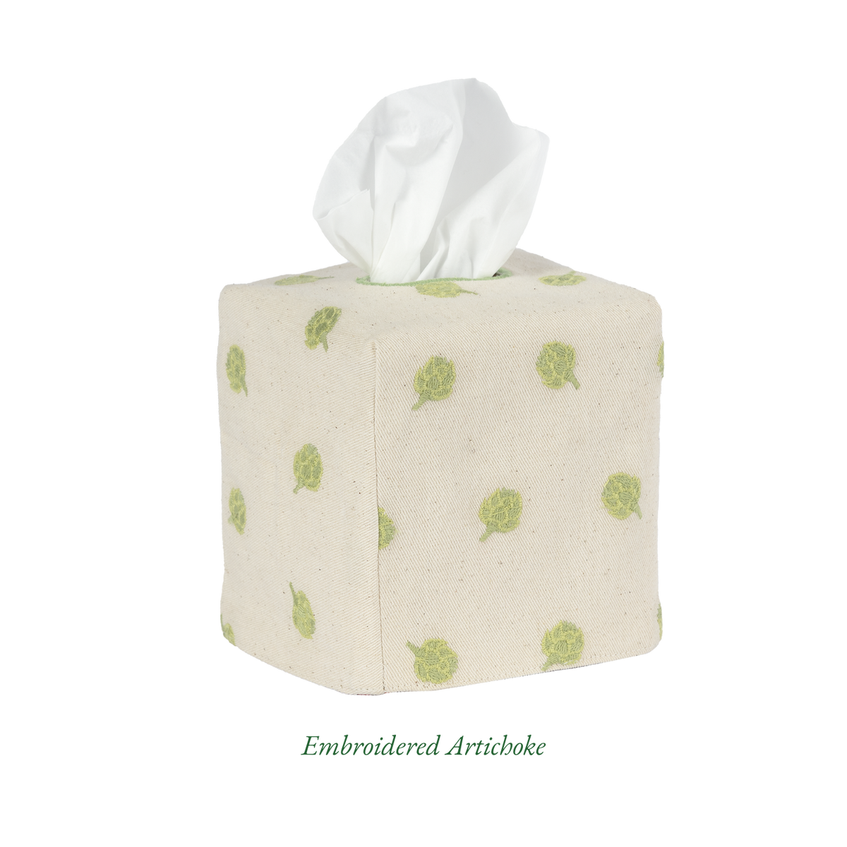 Square Embroidered Tissue Box Cover