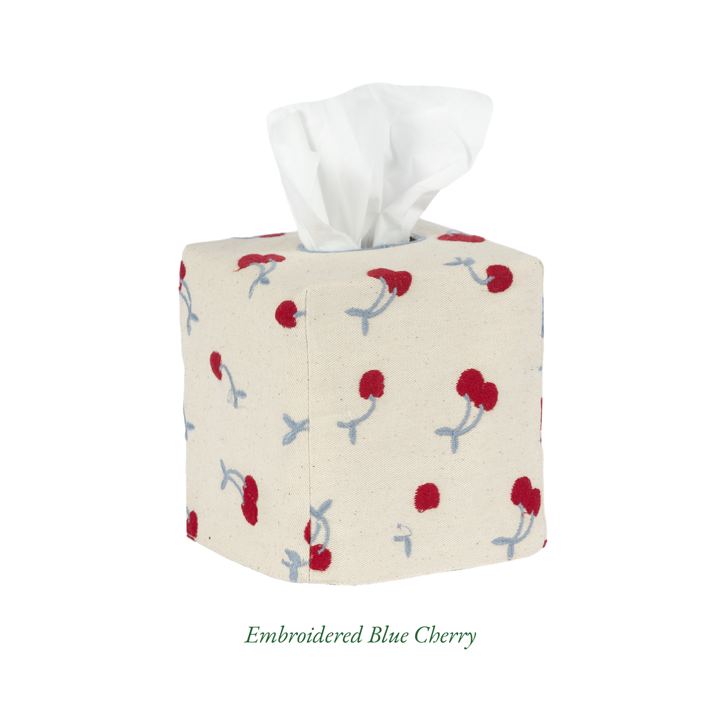 Square Embroidered Tissue Box Cover