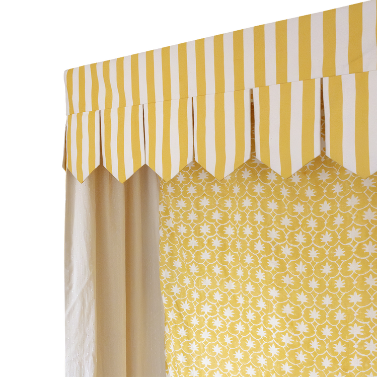 Bed Canopy - Single - Red Stripe/Denim Palm Grove