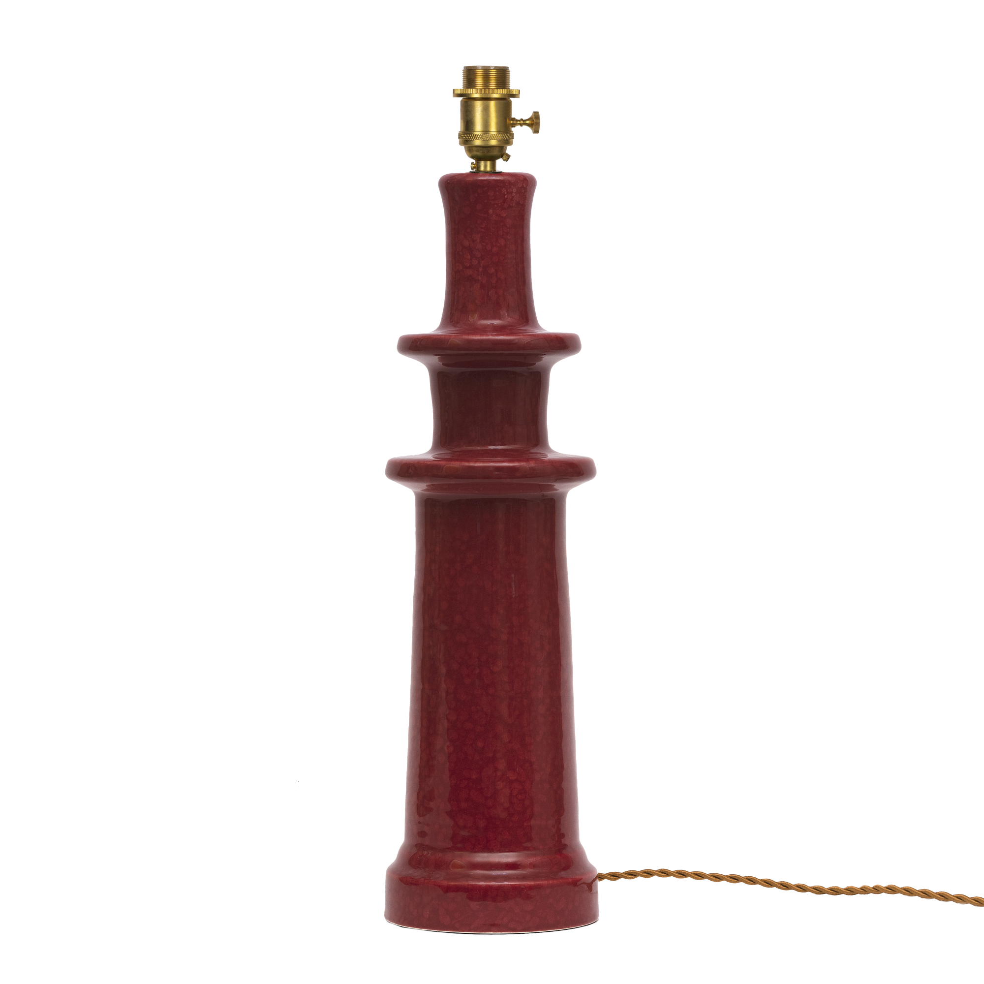 Carmine Red Candlestick Lamp Base