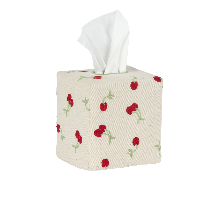 Square Embroidered Tissue Box Cover