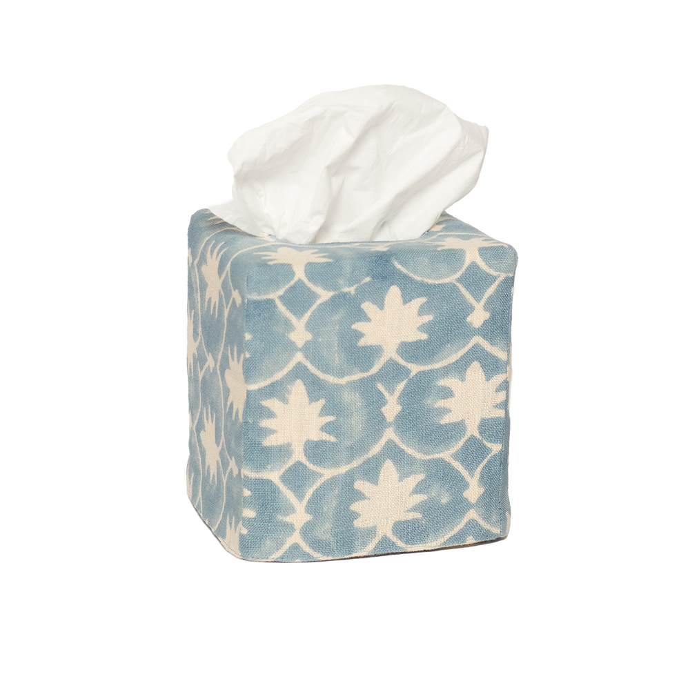 Square Palm Grove Linen Tissue Box Cover