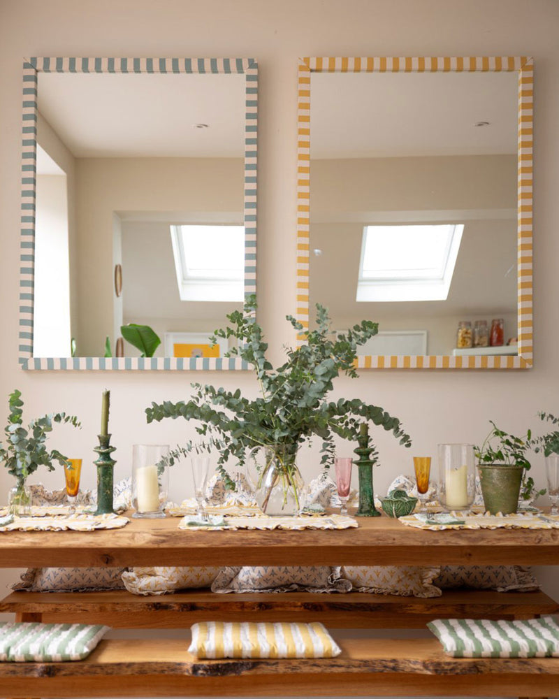 Tangier Mustard Stripe Fabric Mirror
