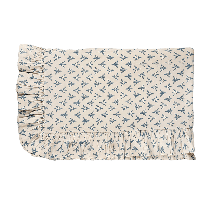 Tangier Mustard Stripe Ruffle Tablecloth