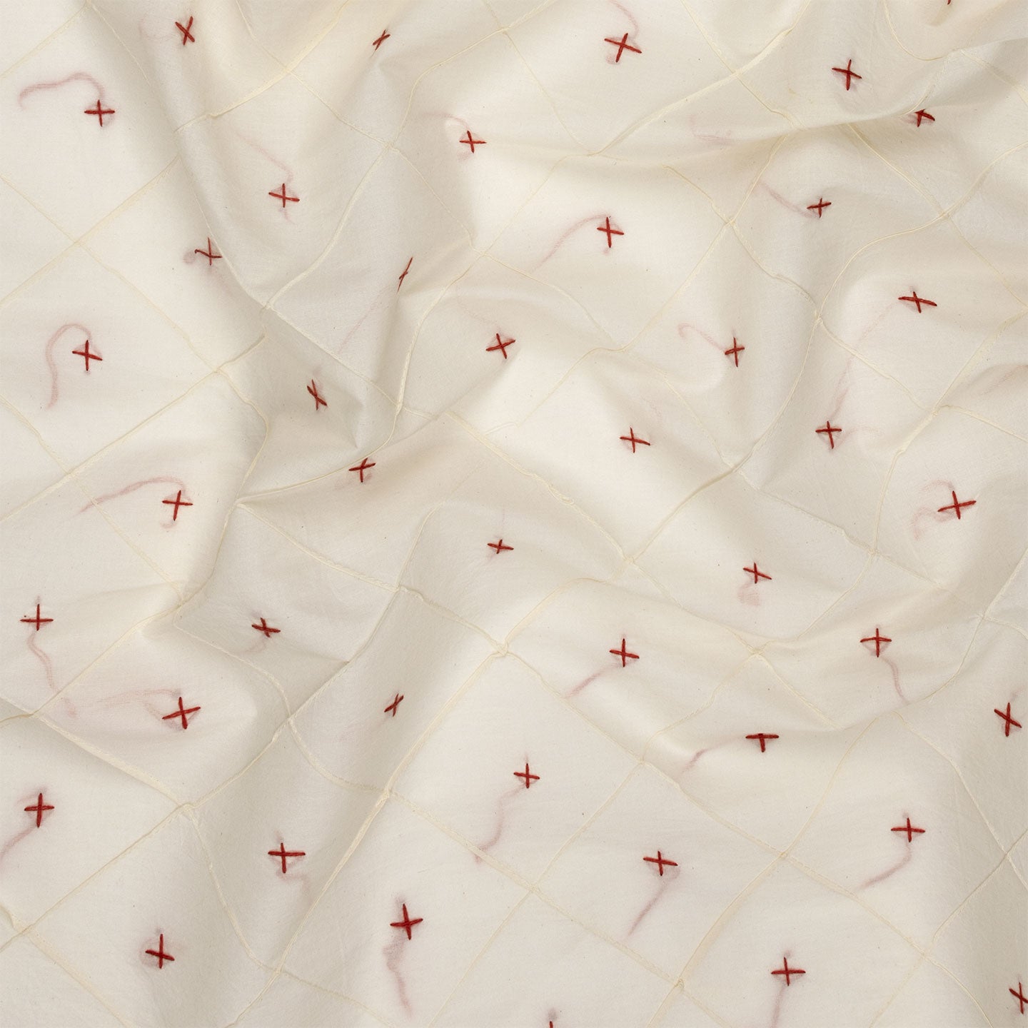 Embroidered Red Cross Fabric