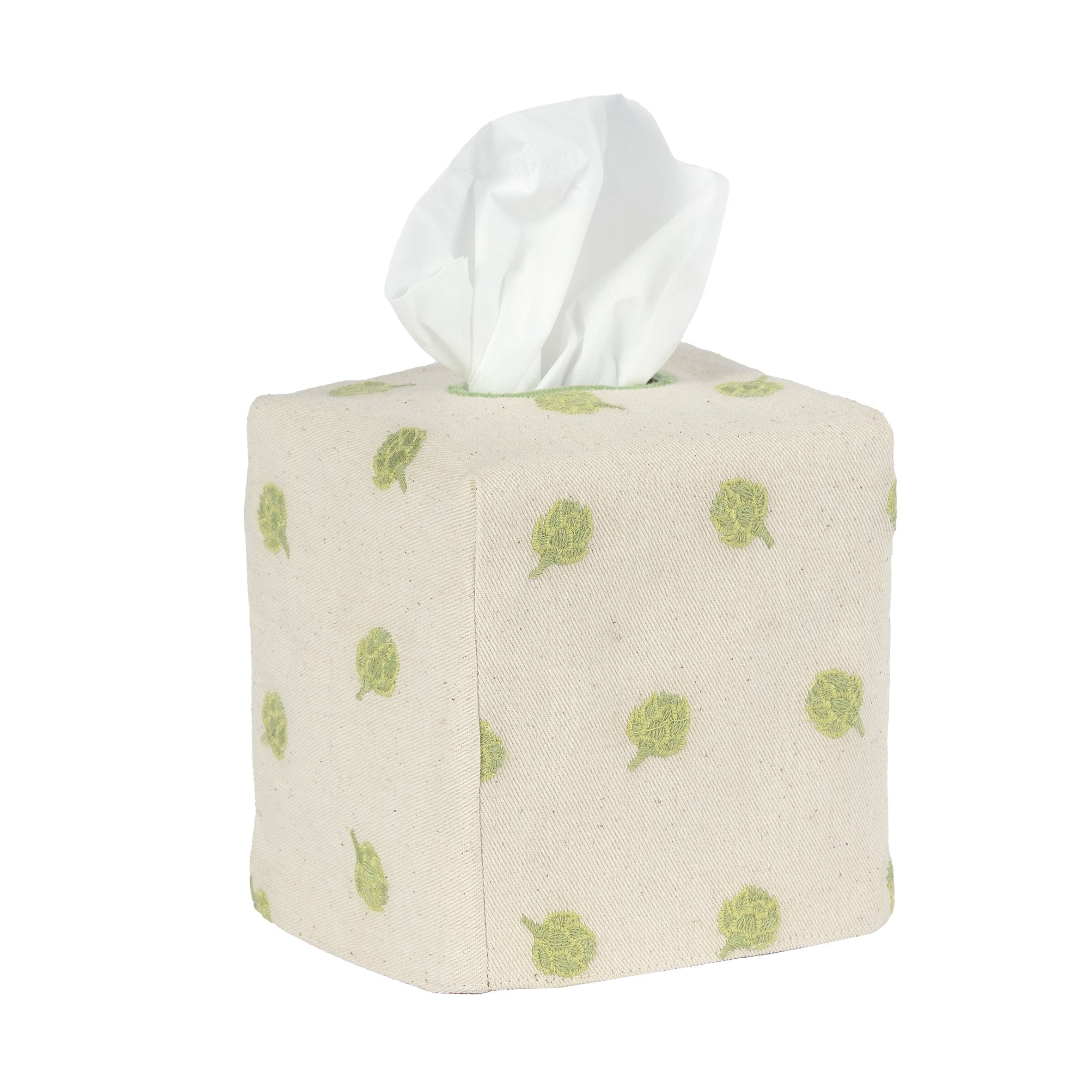 Square Embroidered Tissue Box Cover