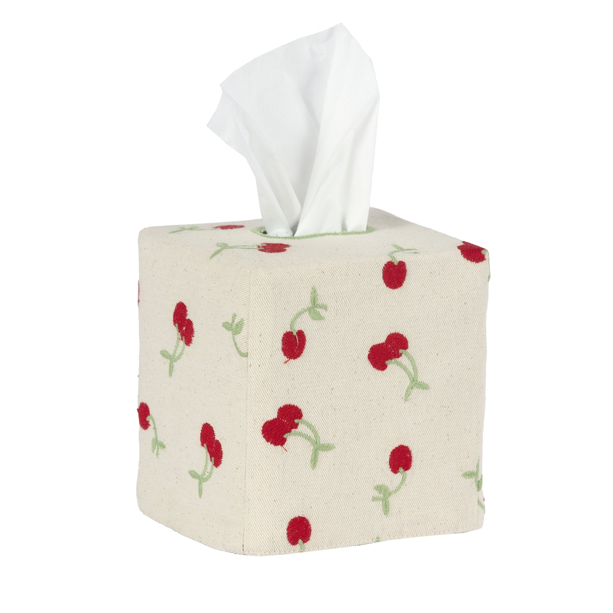 Square Embroidered Tissue Box Cover