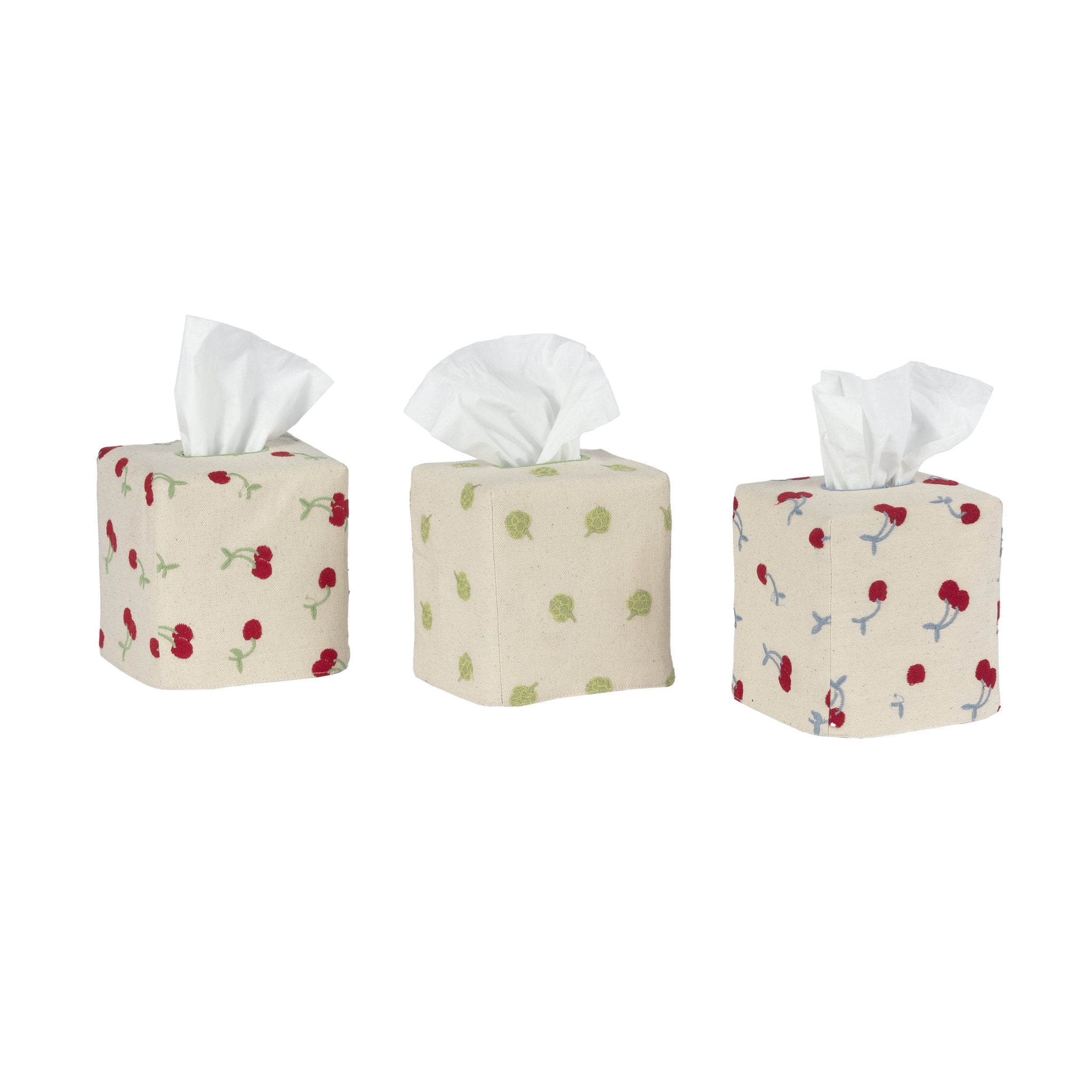 Square Embroidered Tissue Box Cover