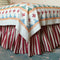 Tangier Red Stripe Ruffle Bed Valance