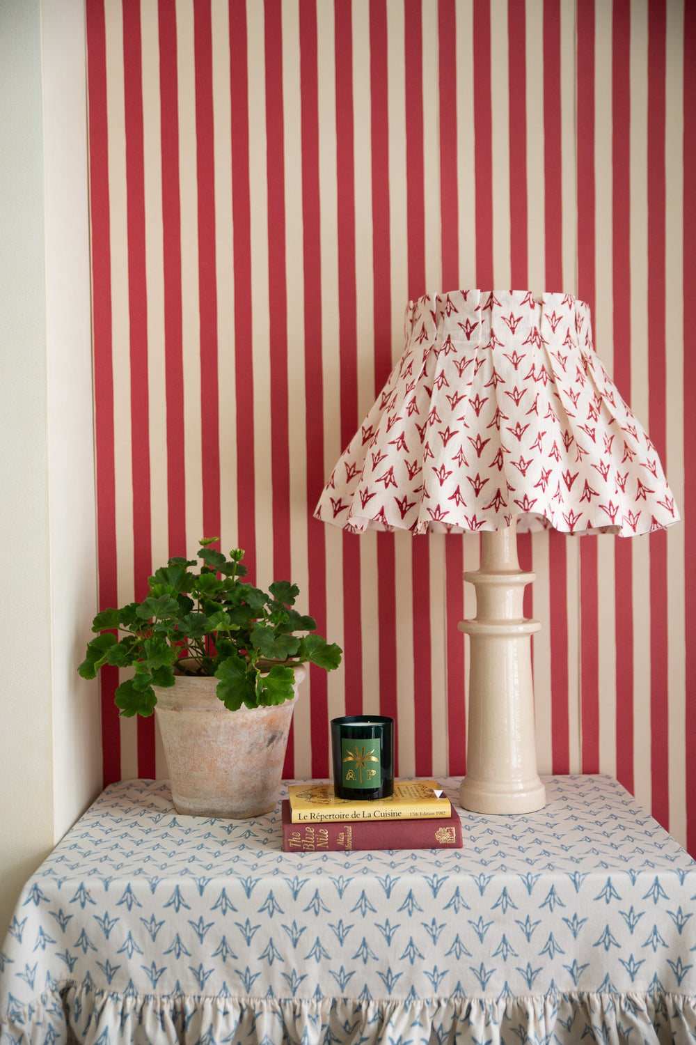 Tangier Red Stripe Wallpaper