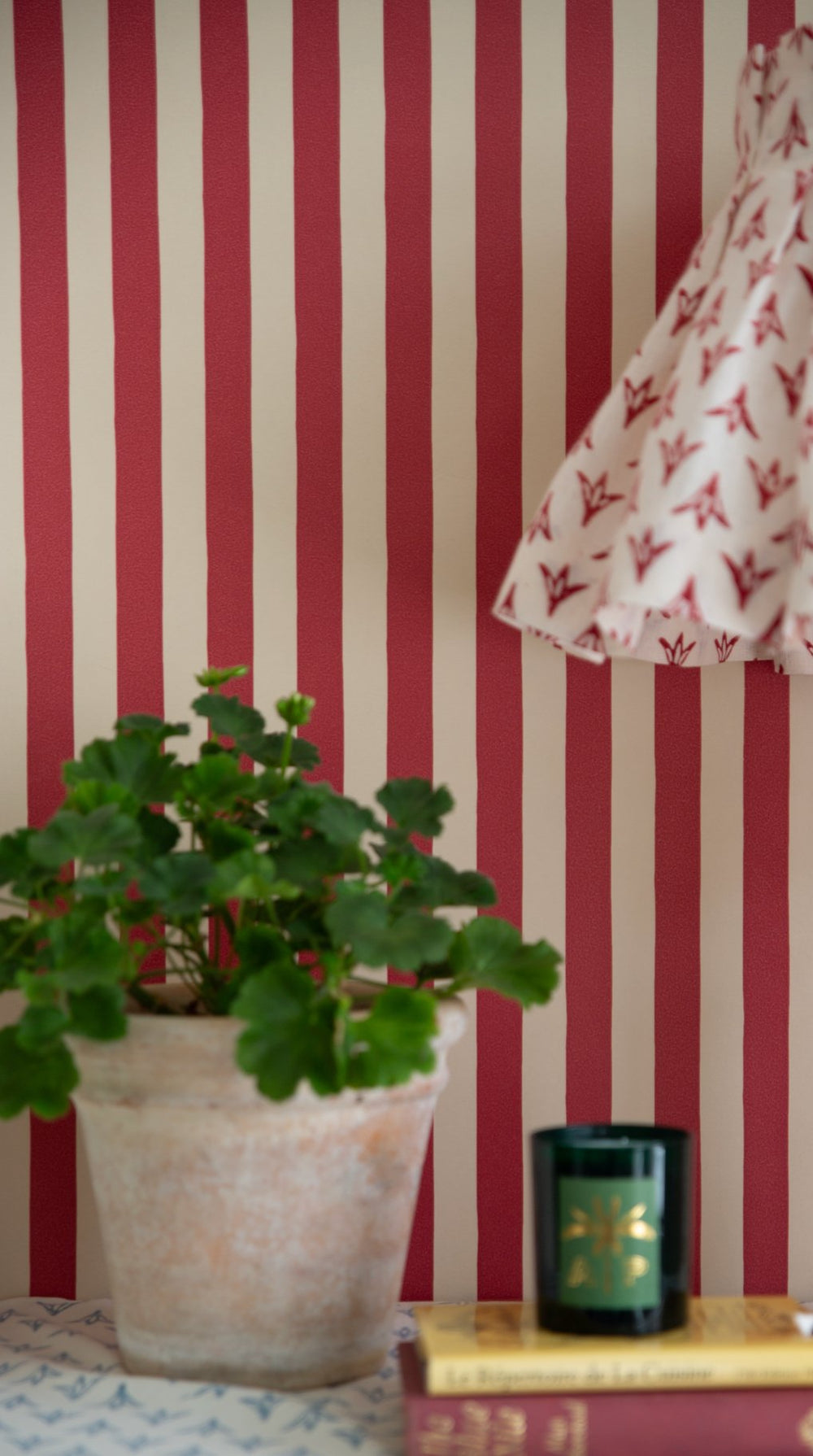 Tangier Red Stripe Wallpaper