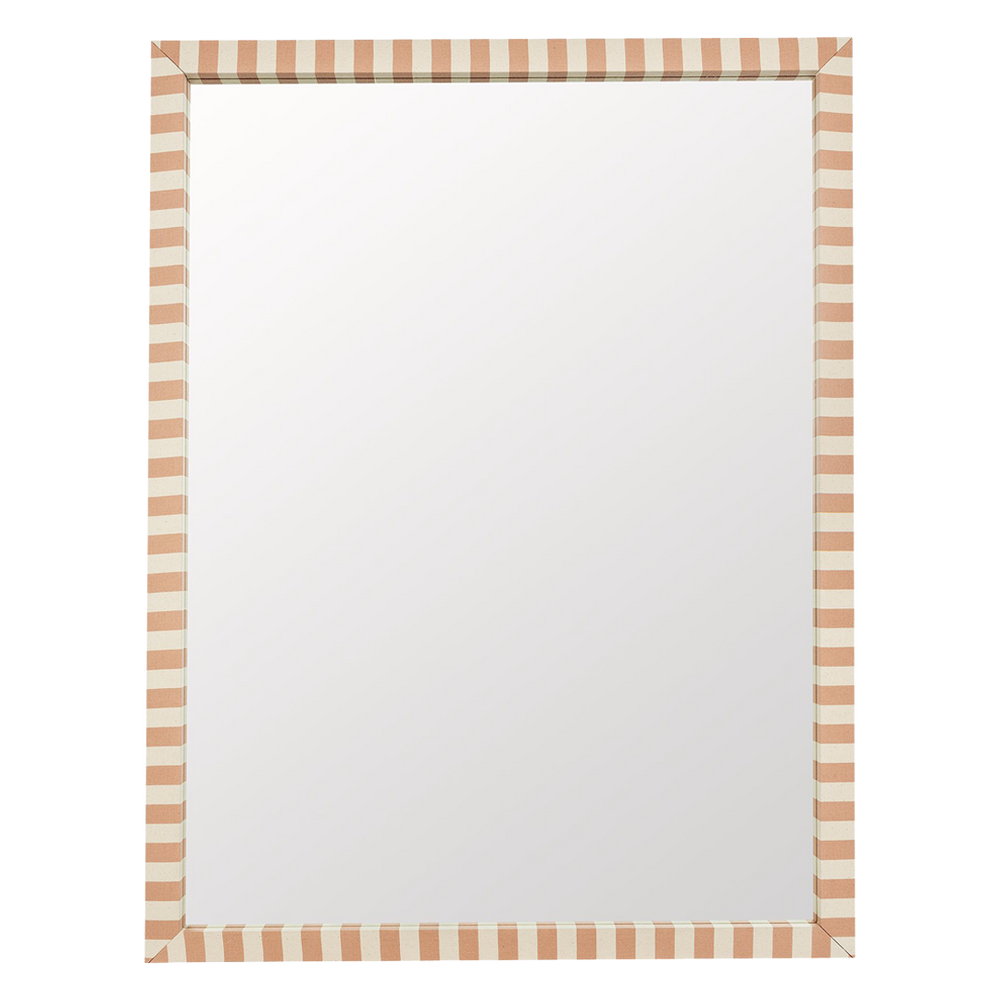 Tangier Rhubarb Stripe Fabric Mirror